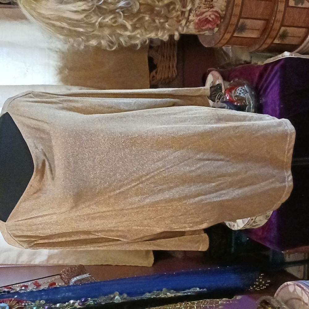 Lauren Ralph Lauren Shiny Gold Metallic Top 3x - Gem